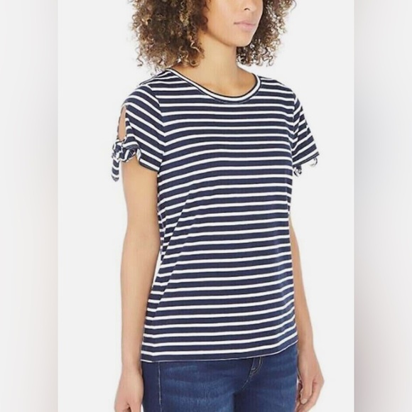 Nautica | Tops | Nautica Navy White Stripes Shirt | Poshmark